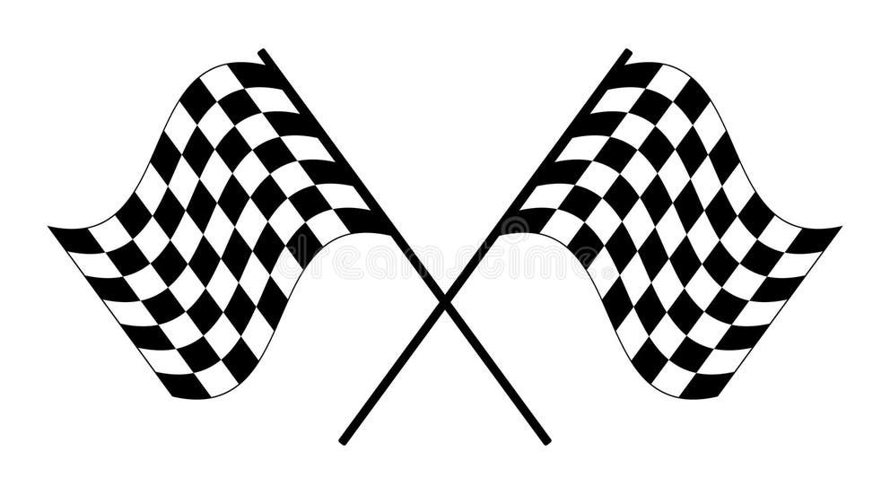 Crossed Checkered Racing Flags, End of Session Flag, Associated with ...