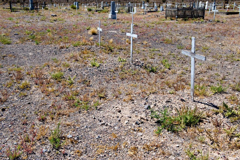 Crosses in desert cemetery stock photo. Image of angle - 7653366