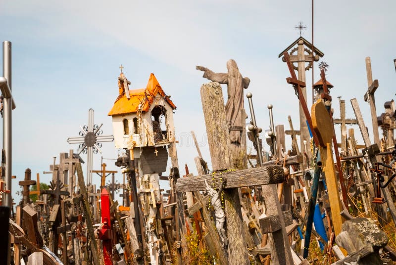 Crosses at the Hill of Crosses, Lithuania Stock Photo - Image of ...