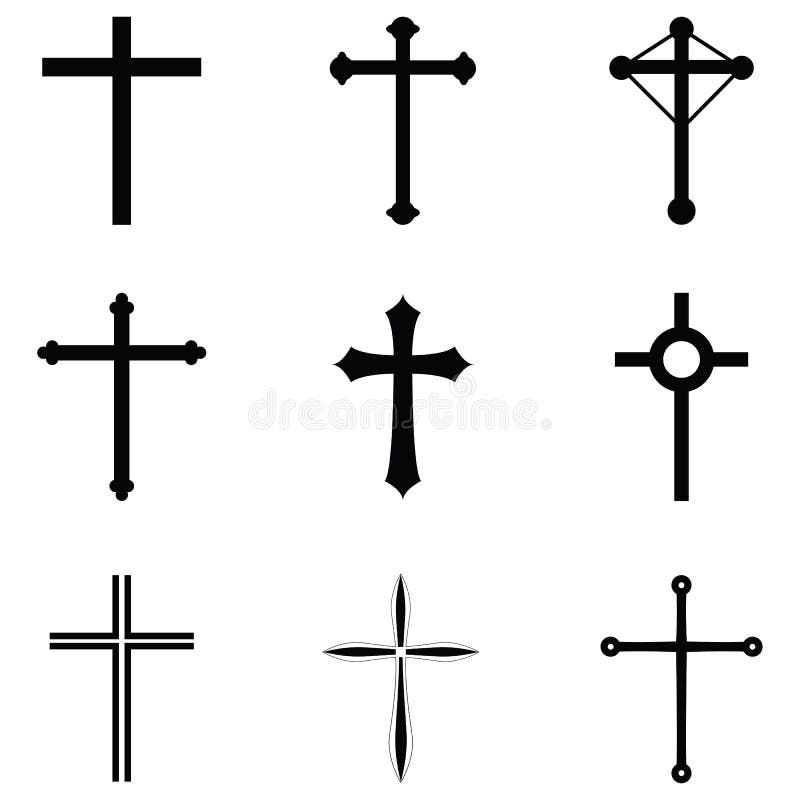Crosses icon set stock vector. Illustration of collage - 107347665