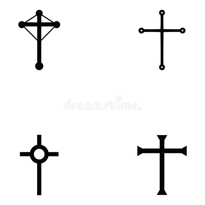 Crosses icon set stock vector. Illustration of religion - 107347512