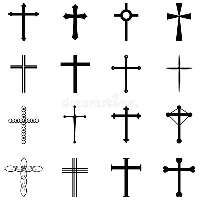 Crosses icon set stock vector. Illustration of icon - 107347578