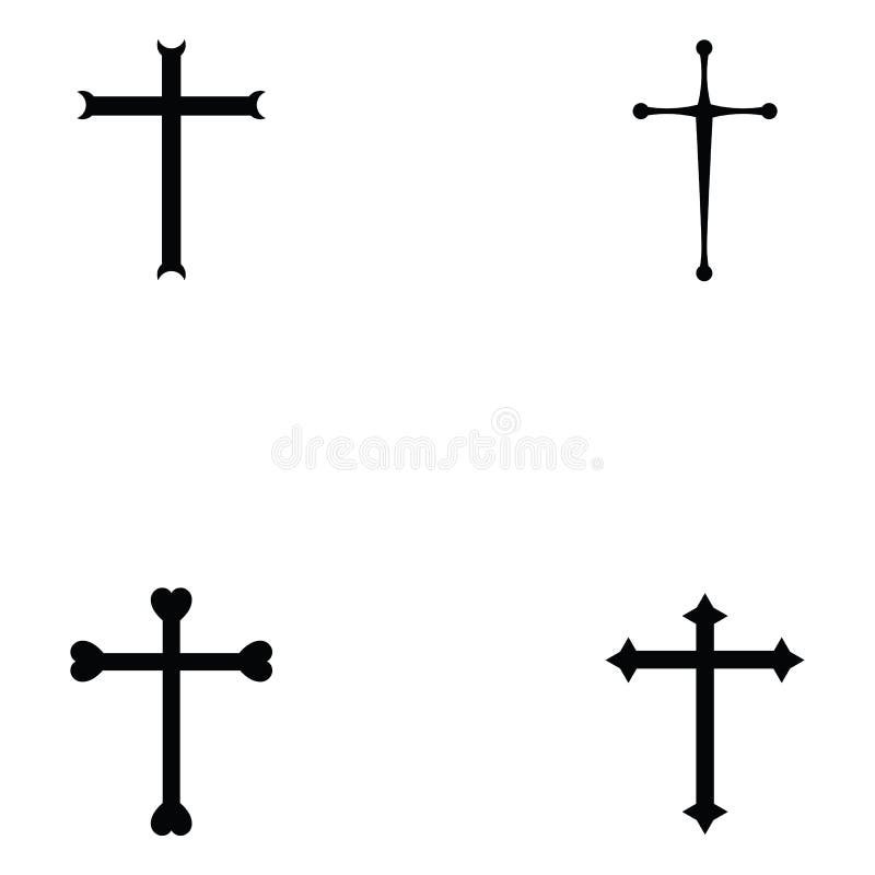 Crosses icon set stock vector. Illustration of belief - 107347767
