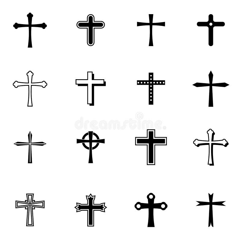Crosses Icons Set Vector Illustration Stock Vector - Illustration of ...