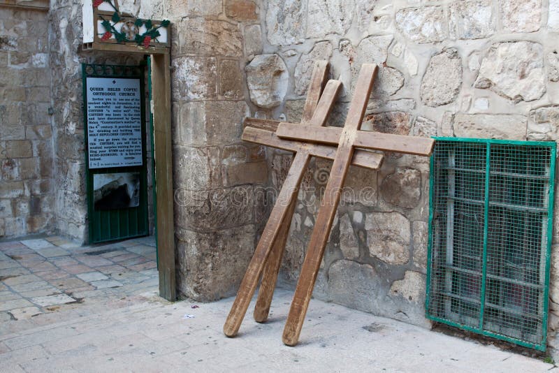 A Crosses in Jerusalem, Israel. Stock Photo - Image of background ...