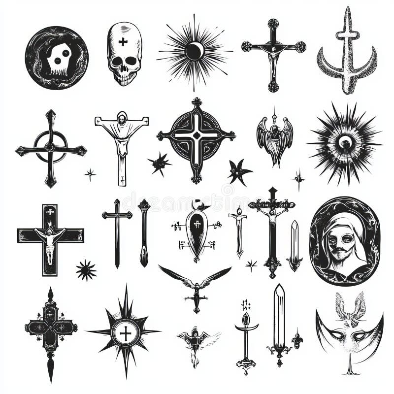 Crosses and Crosses Vector Set. Crosses and Crosses, Religion Symbols ...