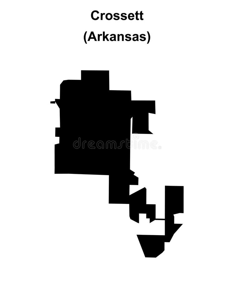 Crossett outline map stock vector. Illustration of arkansas - 385905573