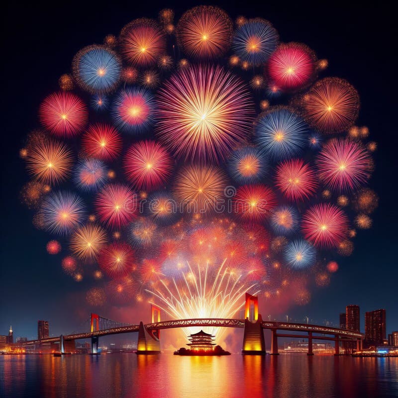 Crossette Shells Large, Spherical Fireworks that Explo Stock Photo ...