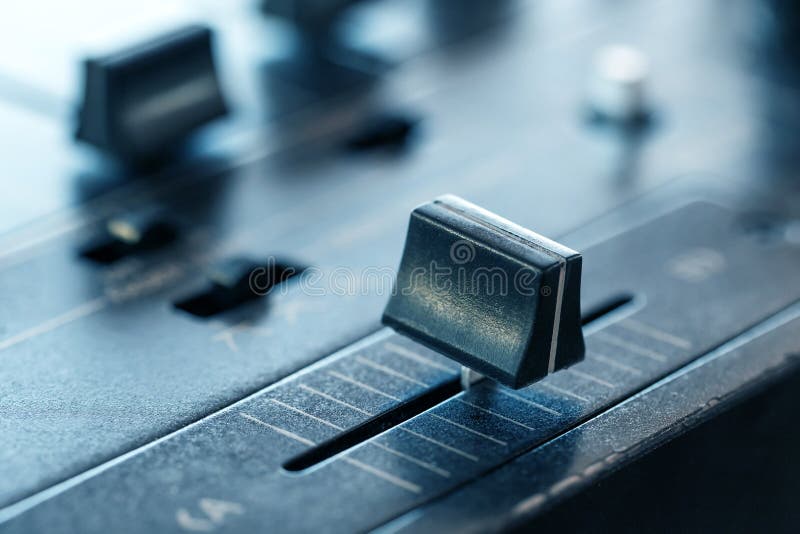 Crossfader on Dj Mixer in Club Stock Photo - Image of black, studio ...