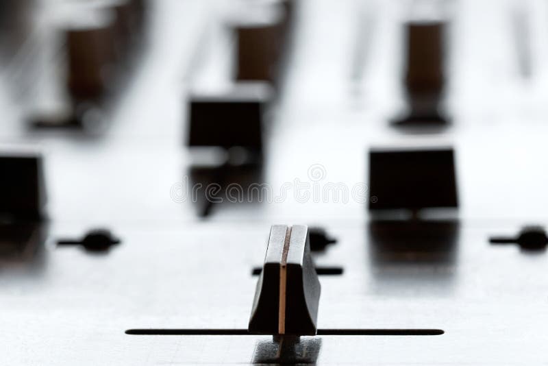 Crossfader on Dj Mixer in Club Stock Photo - Image of equipment ...