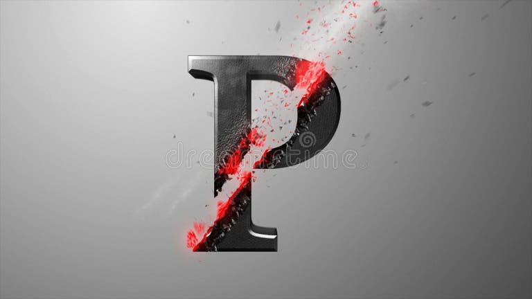 Crossfire Effects Alphabet on Dark Backgorund, 3D Render Stock ...