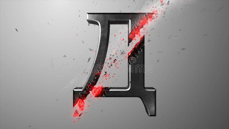 Crossfire Effects Alphabet on Dark Backgorund, 3D Render Stock ...