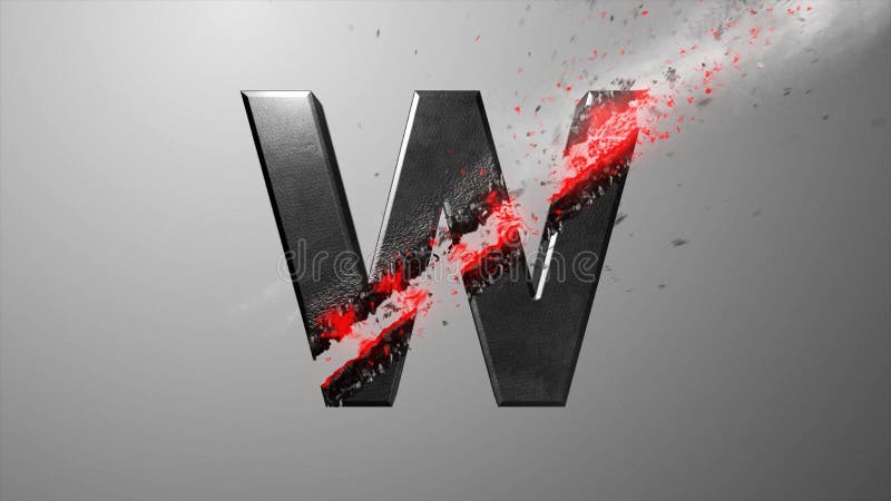 Crossfire Effects Alphabet on Dark Backgorund, 3D Render Stock ...