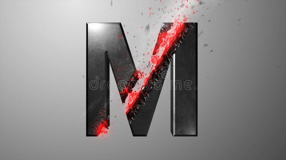 Crossfire Effects Alphabet on Dark Backgorund, 3D Render Stock ...