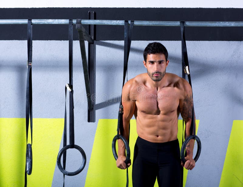 Crossfit Man Lifting Kettlebell Workout Exercise Stock Image - Image of ...