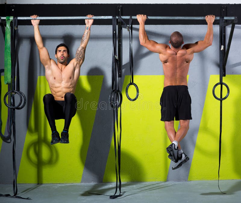 Crossfit Toes To Bar Men Pull-ups 2 Bars Workout Stock Image - Image of ...