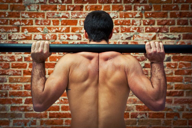 Crossfitter Training in the Gym with an Axle Bar Stock Image - Image of ...