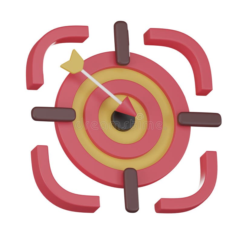 Crosshair Arrow Target Precision Aim Strategy 3d Render Stock ...