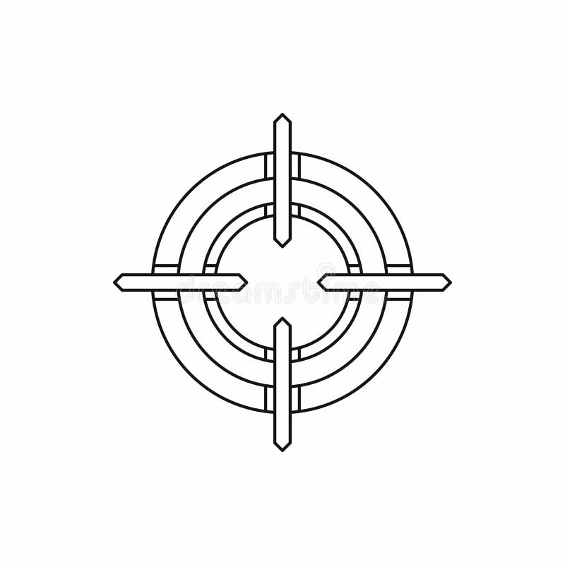Crosshair Reticle Icon Simple Style Stock Vector Illustration Of