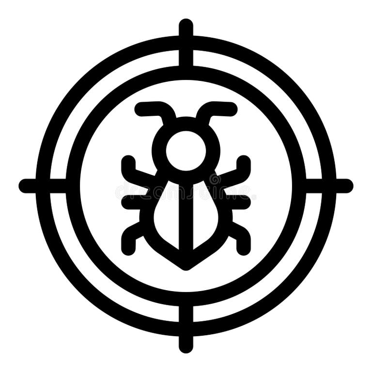 Crosshair Targeting Software Bug Showing Debugging Process Stock Illustration - Illustration of ...