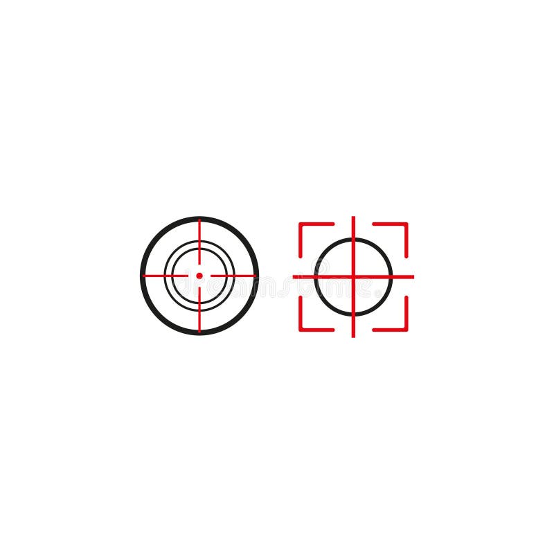 Crosshair Vector Icon. Red Line Focus. Bar Graph Symbol. Circular Aim ...