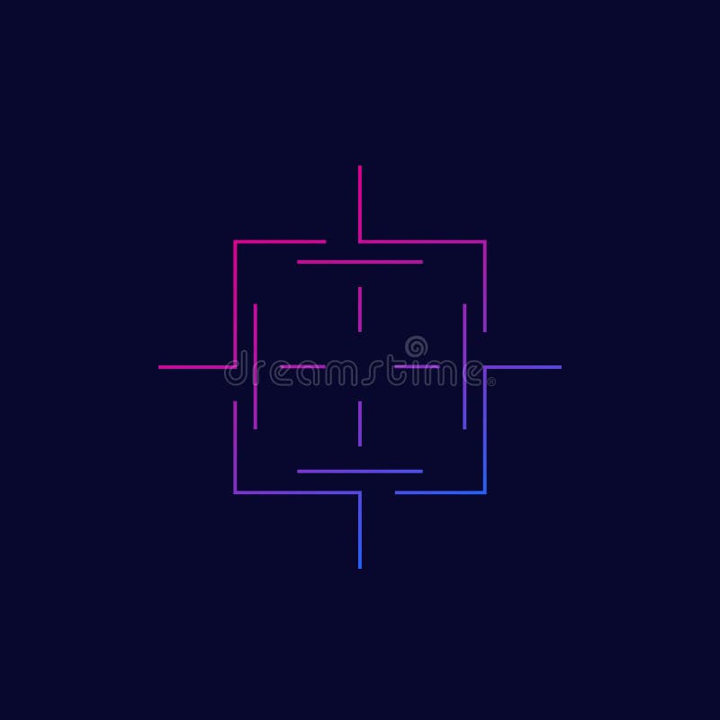Crosshair Vector, Linear Square Target Stock Vector - Illustration of ...
