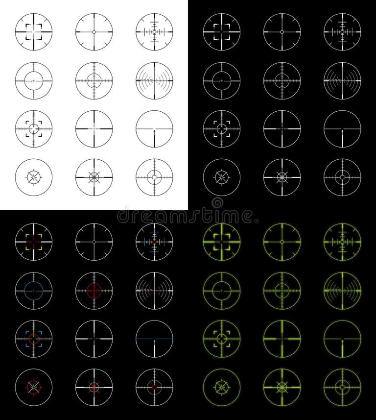Different Crosshairs Stock Illustrations – 46 Different Crosshairs ...