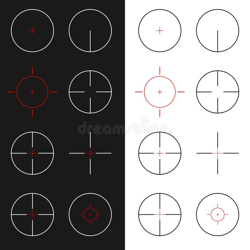 Set of Different Crosshairs and Targets Stock Vector - Illustration of ...