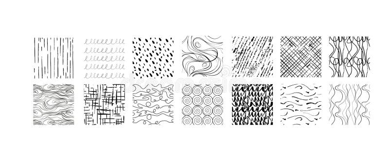 Crosshatch Pattern, Hand Drawn Hatch Lines in Seamless Texture Stock ...