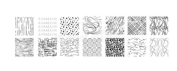 Crosshatch Pattern, Hand Drawn Hatch Lines in Seamless Texture Stock ...