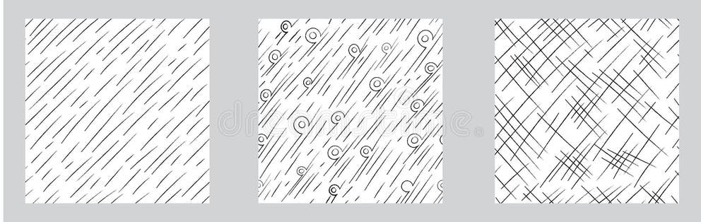 Crosshatch Pattern Set. Seamless Hand Draw Pattern. Simple Crosshatch ...