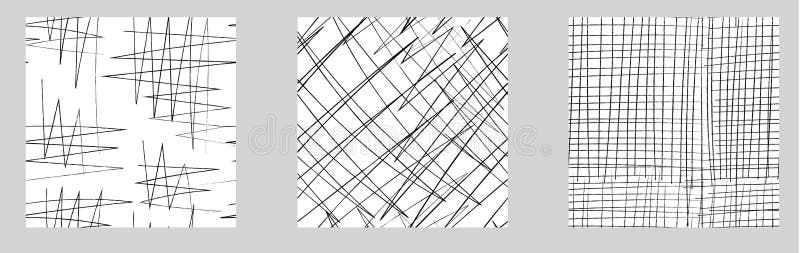 Crosshatch Pattern Set. Seamless Hand Draw Pattern. Simple Crosshatch ...