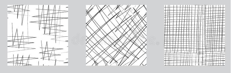 Crosshatch Pattern Set. Seamless Hand Draw Pattern. Simple Crosshatch ...