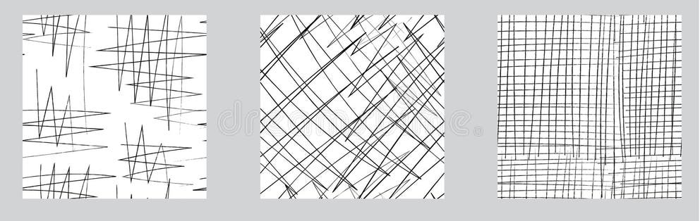 Crosshatch Pattern Set. Seamless Hand Draw Pattern. Simple Crosshatch ...