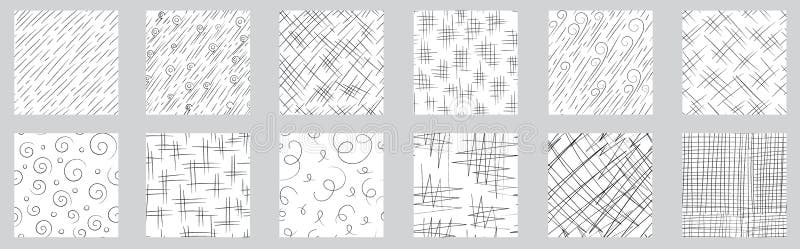 Crosshatch Pattern Set. Seamless Hand Draw Pattern. Simple Crosshatch ...