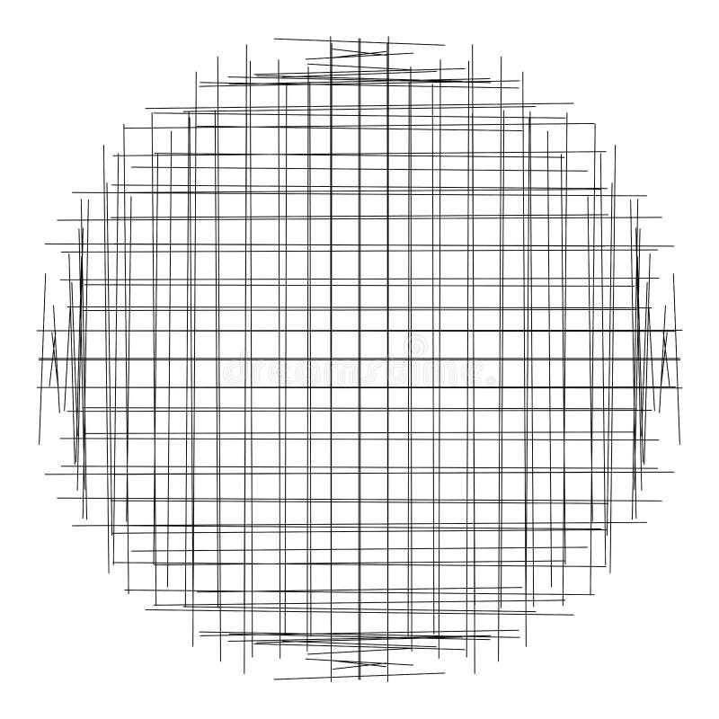 Crosshatch, Tangle Lines Circle. Scribble, Sketchy Random Intersecting ...