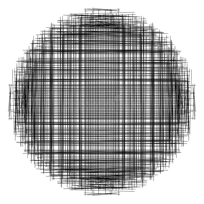 Crosshatch, Tangle Lines Circle. Scribble, Sketchy Random Intersecting ...