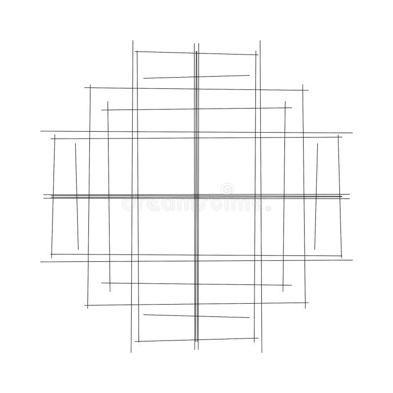 Crosshatch, Tangle Lines Circle. Scribble, Sketchy Random Intersecting ...