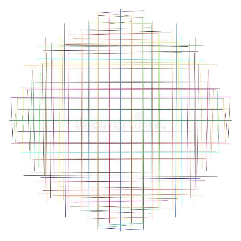Crosshatch, Tangle Lines Circle. Scribble, Sketchy Random Intersecting ...