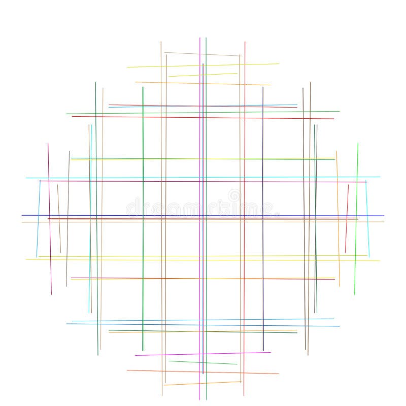 Crosshatch, Tangle Lines Circle. Scribble, Sketchy Random Intersecting ...