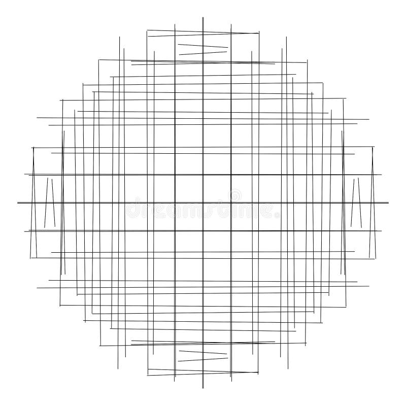 Crosshatch, Tangle Lines Circle. Scribble, Sketchy Random Intersecting ...