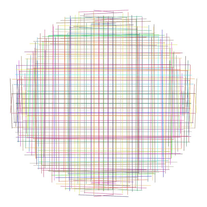 Crosshatch, Tangle Lines Circle. Scribble, Sketchy Random Intersecting ...