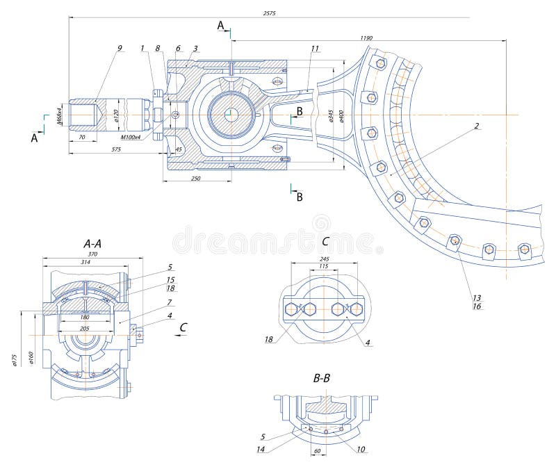Crosshead Displacement Pump Mechanism Stock Illustration - Illustration ...