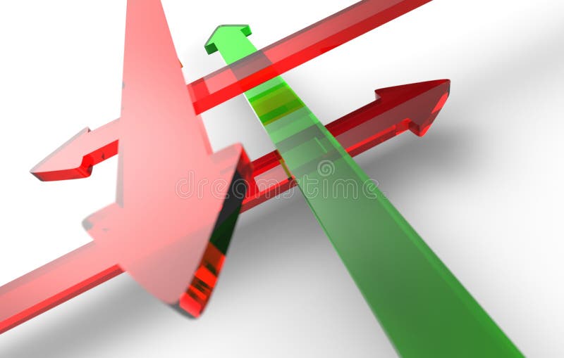 Crossing arrows green red stock illustration. Illustration of green ...