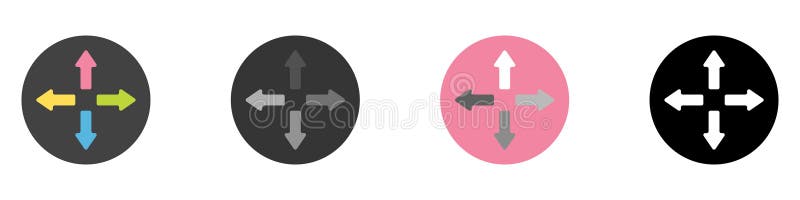 Crossing Arrows Vector. Collection of Four Arrows in a Circle Vector ...