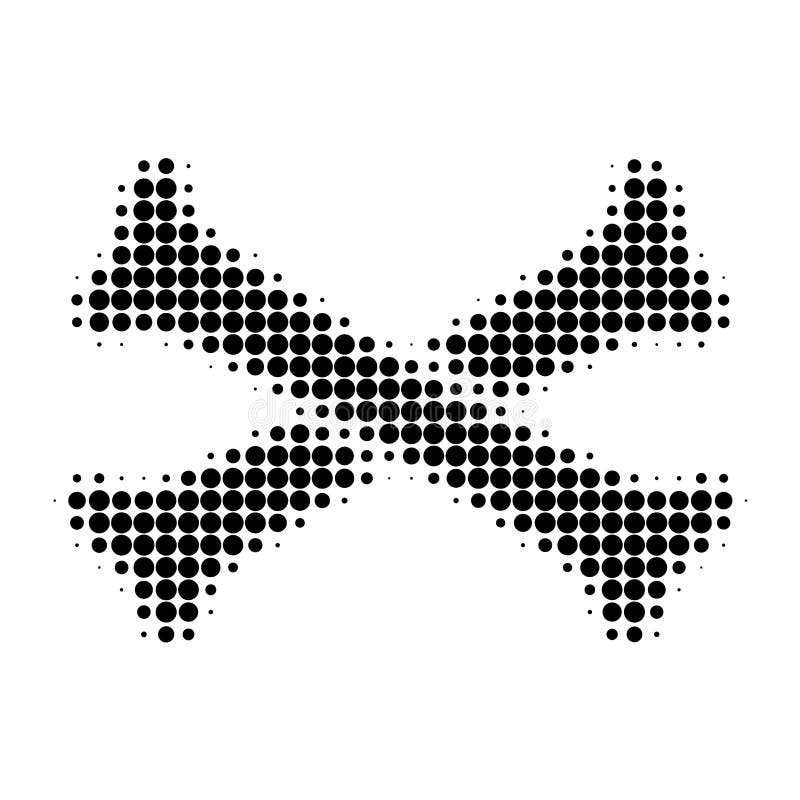 Crossing Bones Halftone Dotted Icon Stock Vector - Illustration of ...