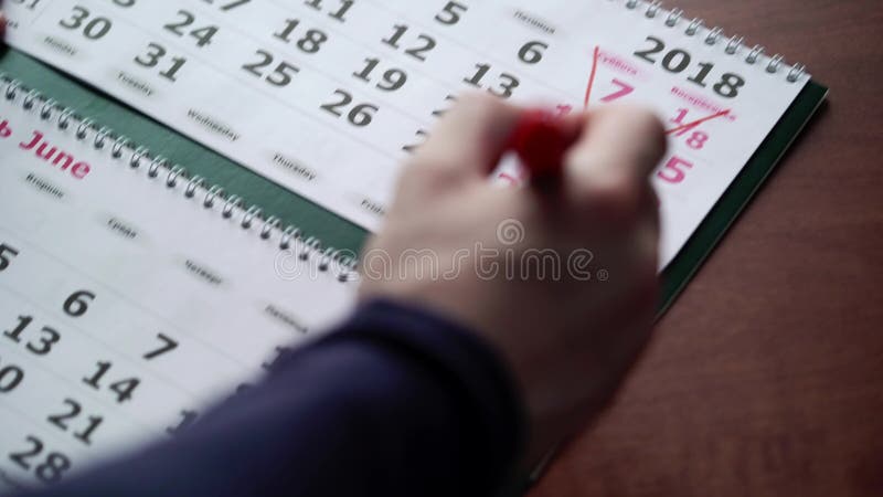 Crossing Off Dates on Calendar Stock Video - Video of progress, cancel ...