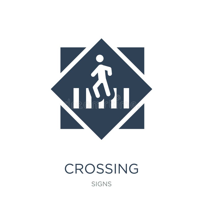 Crossing Icon in Trendy Design Style. Crossing Icon Isolated on White ...