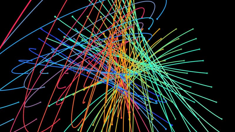 Crossing Light Beams. Energy Flow Laser Lines. Neon Plexus Knots ...