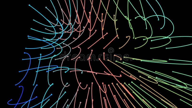 Crossing Light Beams. Energy Flow Laser Lines. Neon Plexus Knots ...